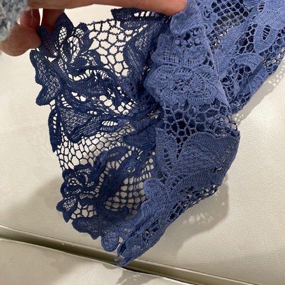 Aqua | Dresses | Nwt Xs Periwinkle Blue Slate Luxe Lace Ruffle Party ...